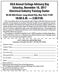 33rd Annual College Advisory Day Saturday, November 18, 2017 Electrical ...